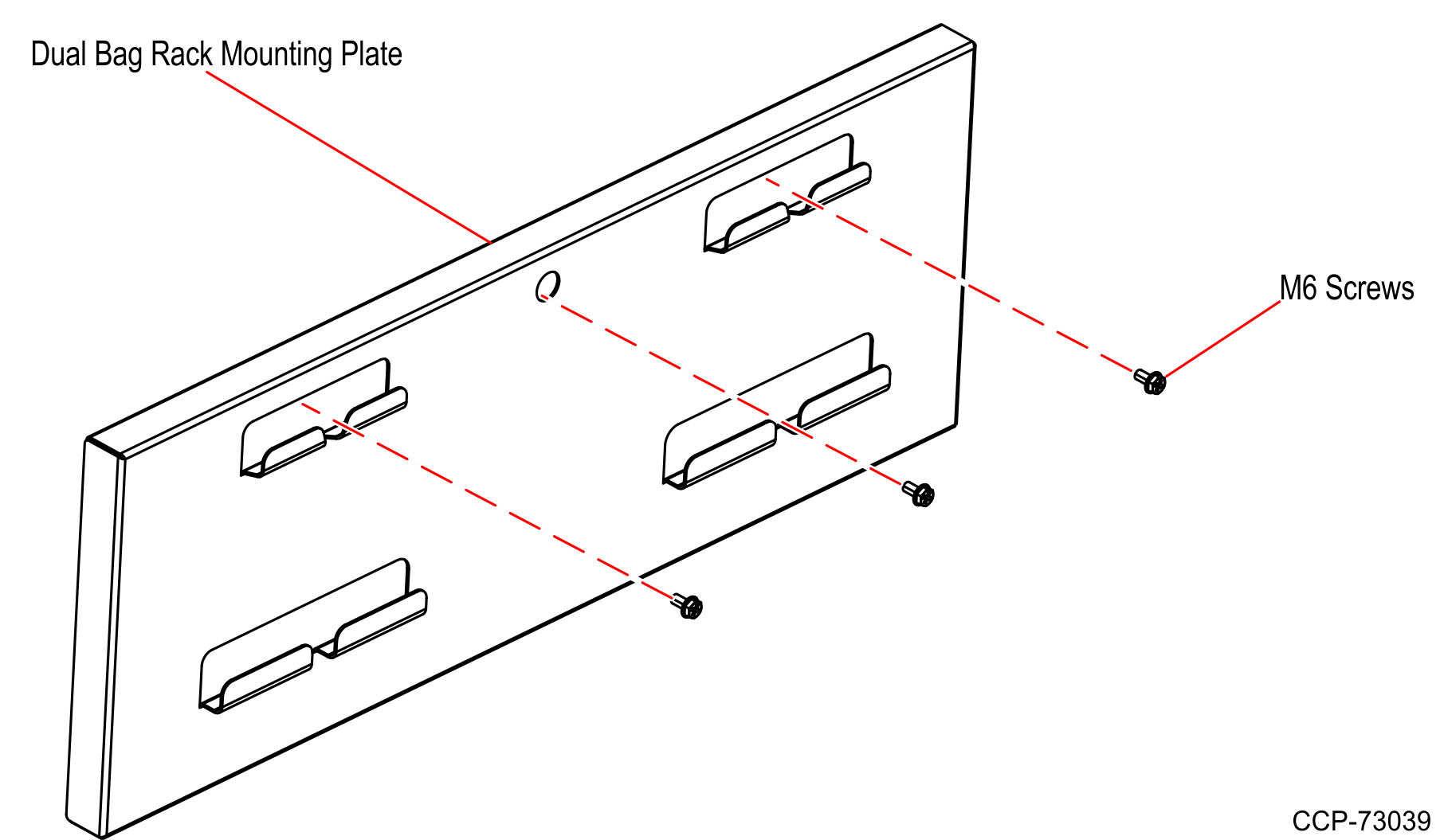 7360-K782 Sliding Pack - Dual Bag Rack Mounting Plate