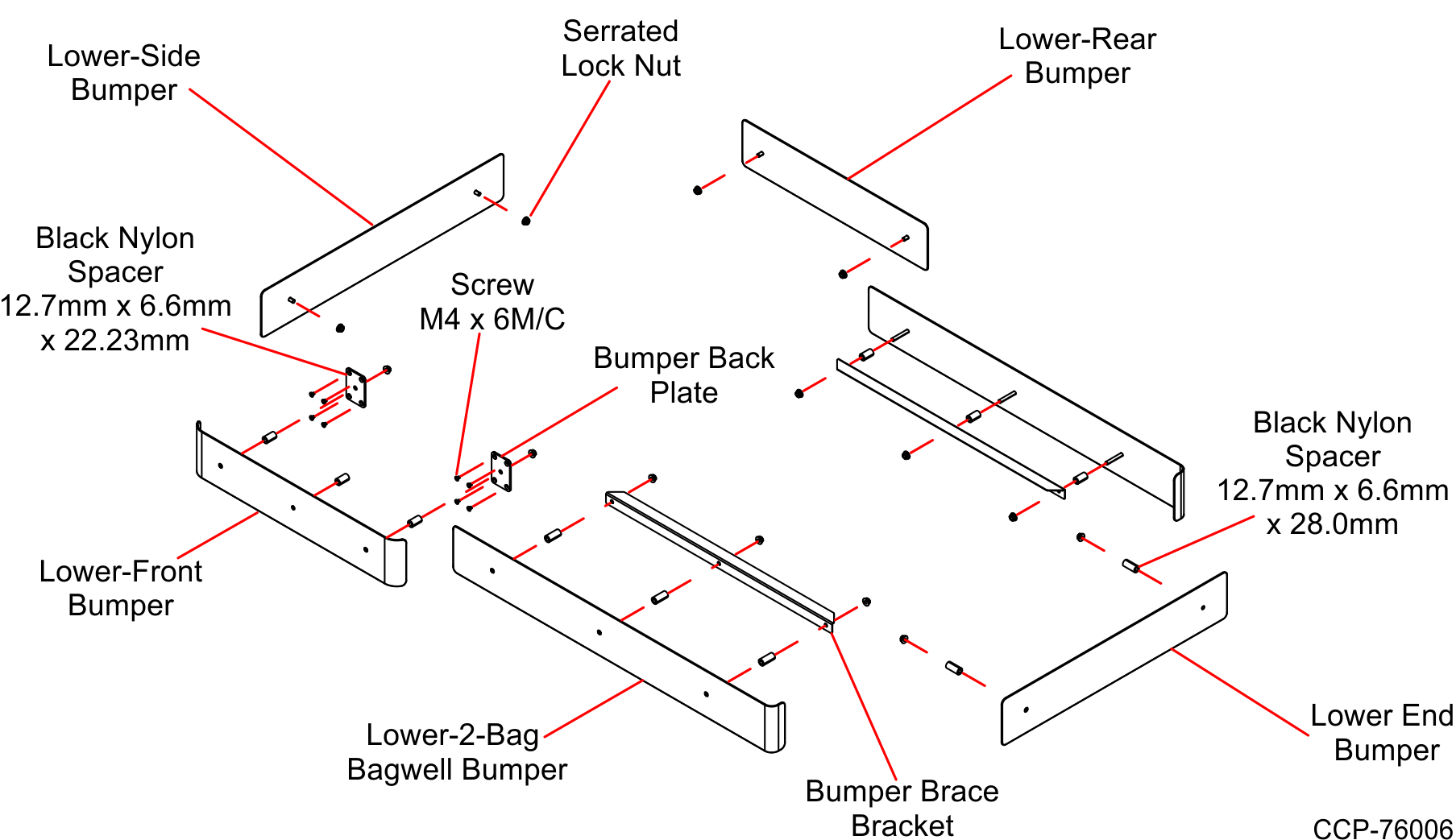 7360-K602 Lower Bumper Kit 2-Bag Unit