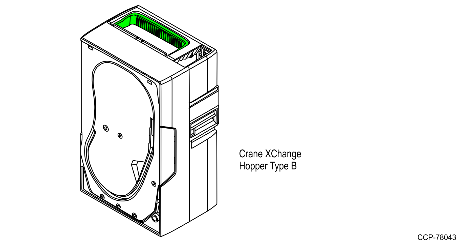 7360-K998 CR5000 Coin Recycler Type B Hopper