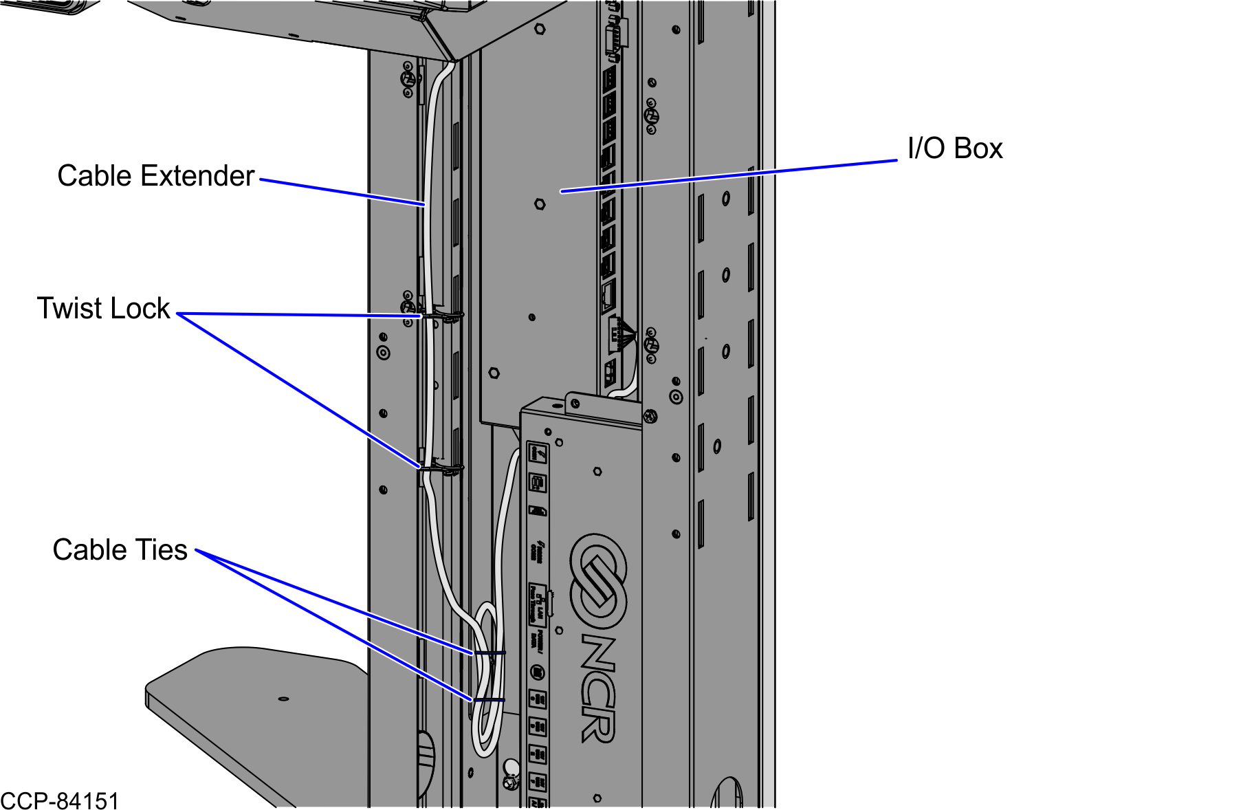 Routing the Tri-Light/Lane Light Cable Extender: NCR Self-Checkout ...