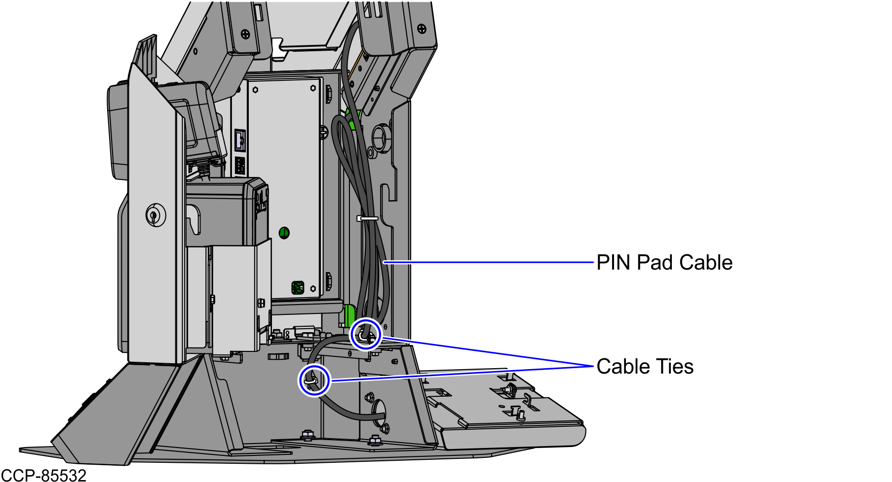 Routing the PIN Pad Cable