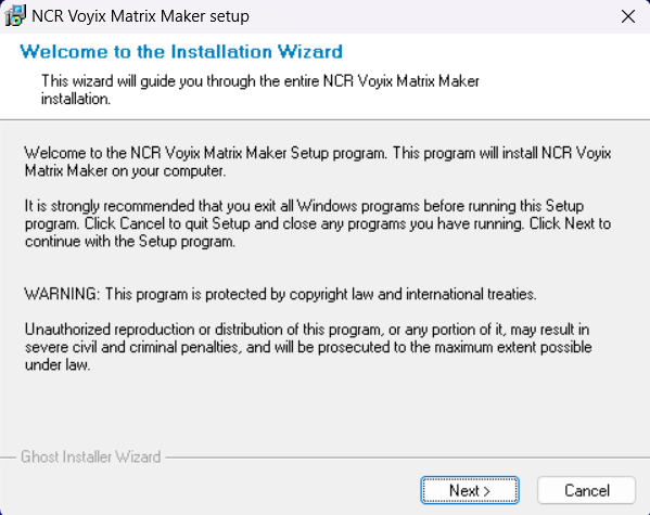 Installing the NCR Matrix Maker Utility