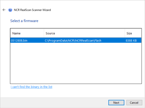 Updating the scanner firmware through a cable