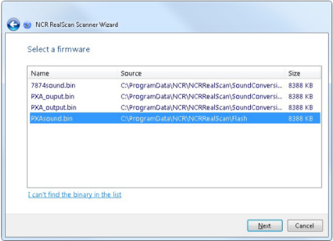 Updating the scanner sound through a cable