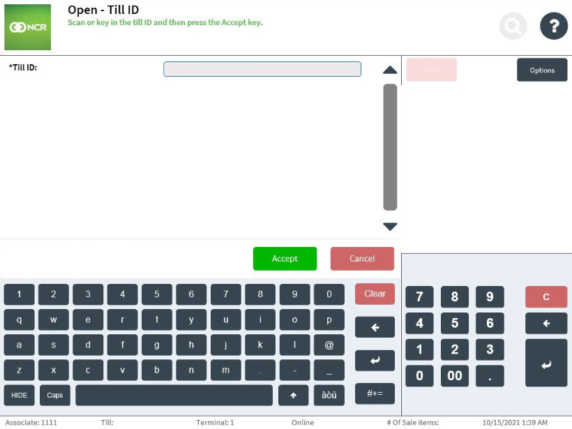 Assigning a till to a terminal
