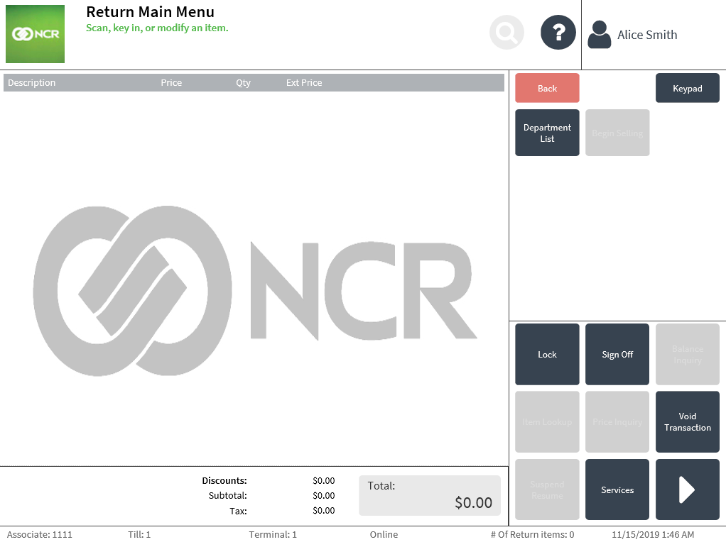 Accepting customer IDs in non-receipted returns